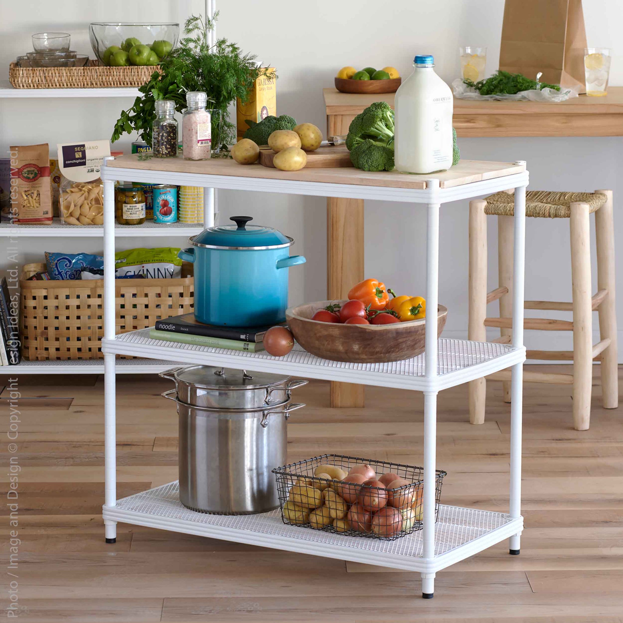 MeshWorks® epoxy coated steel and rubberwood Workbench – Design Ideas